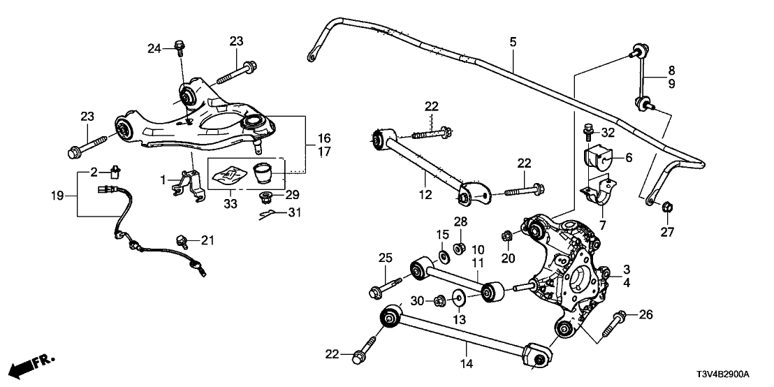 52370-T2A-A00 - Genuine Honda Arm Comp,LWR-A RR