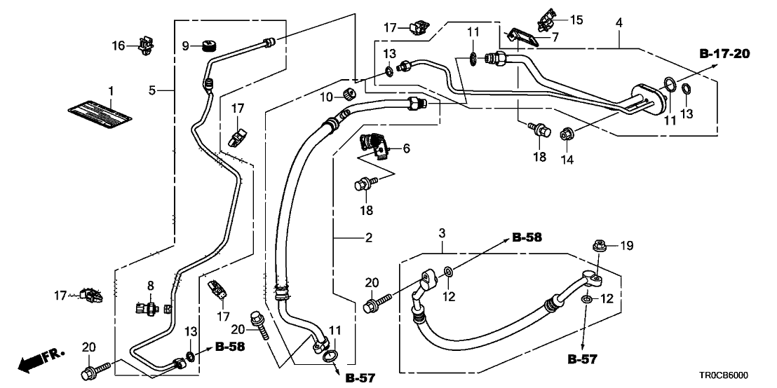 2015 Honda Civic 4 Door EX KA CVT A/C Air Conditioner (Hoses/Pipes) (1.8L)