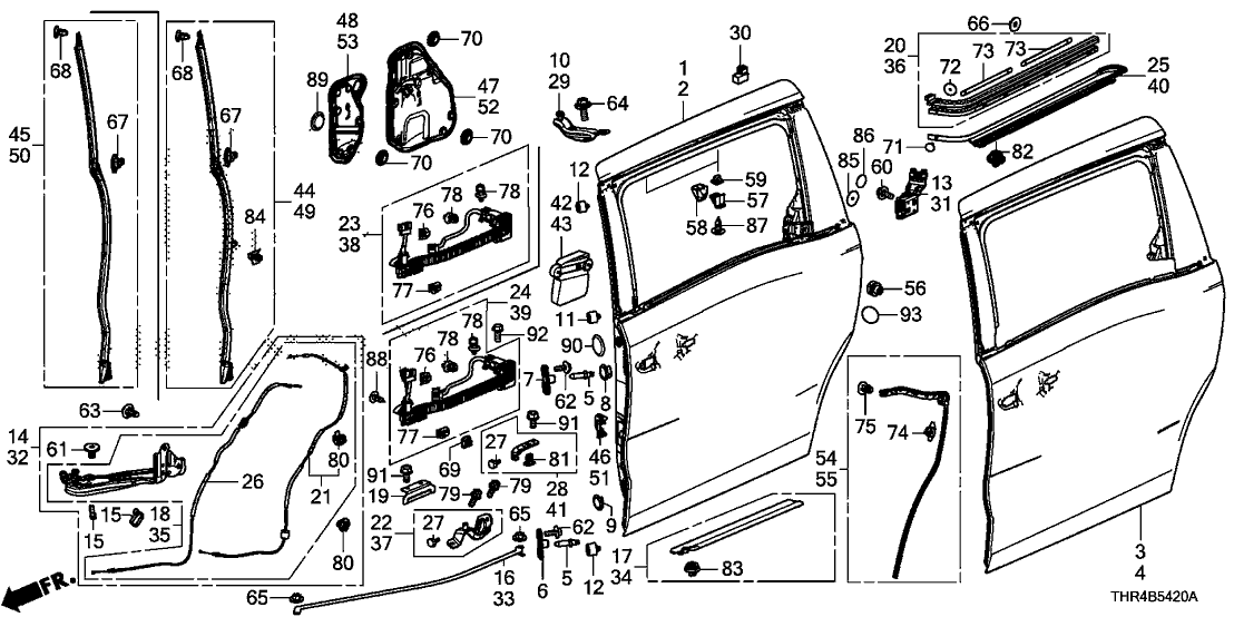 91530-SP1-003 - Genuine Honda Clip A, Door Weatherstrip