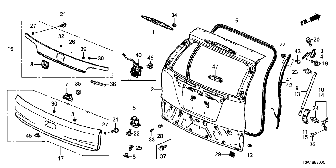 74810-T1W-A01 - Genuine Honda Switch Assy,Tail Gate