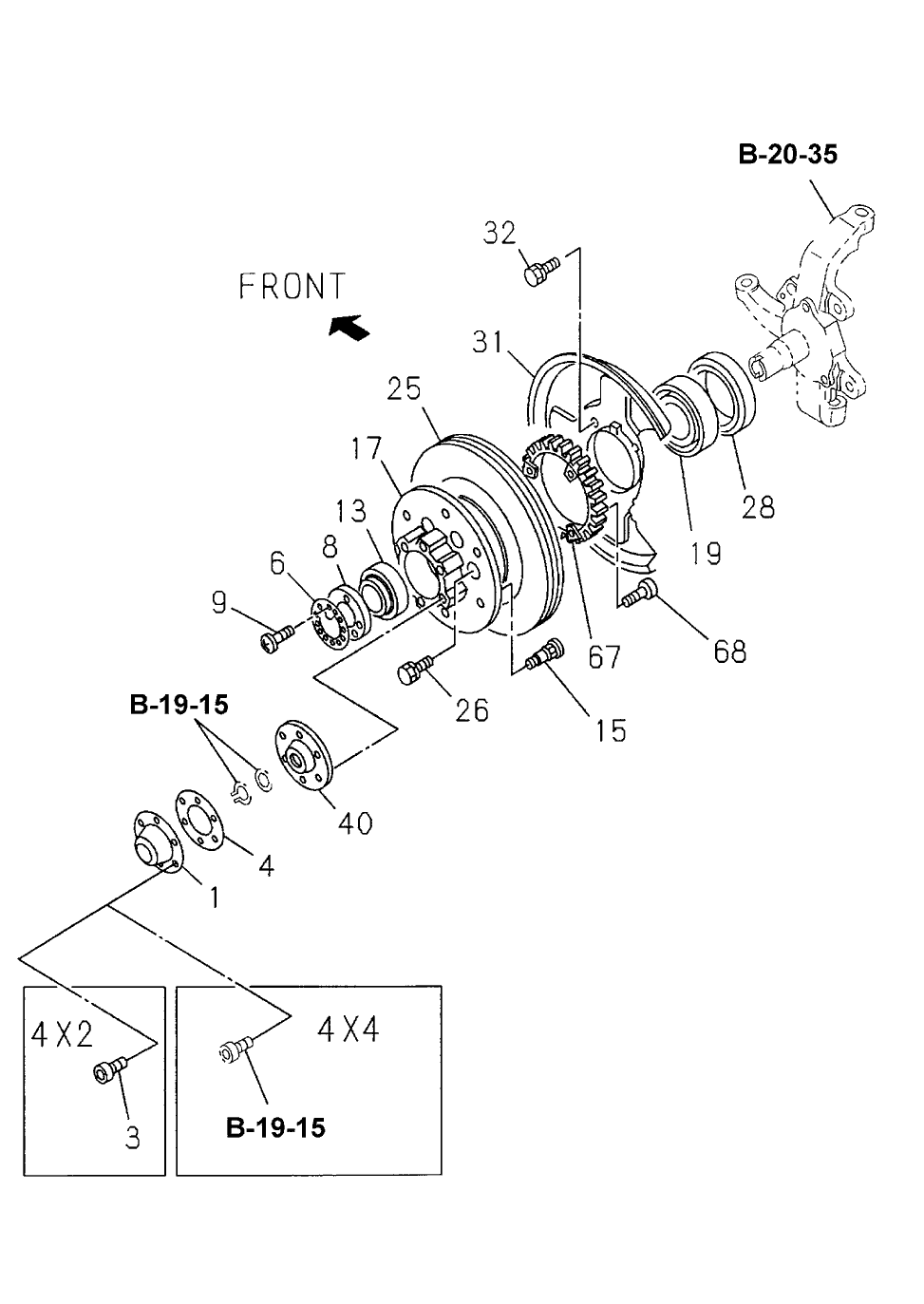 8-94227-041-0 - Genuine Honda Bearing, FR. Hub Axle (Outer)