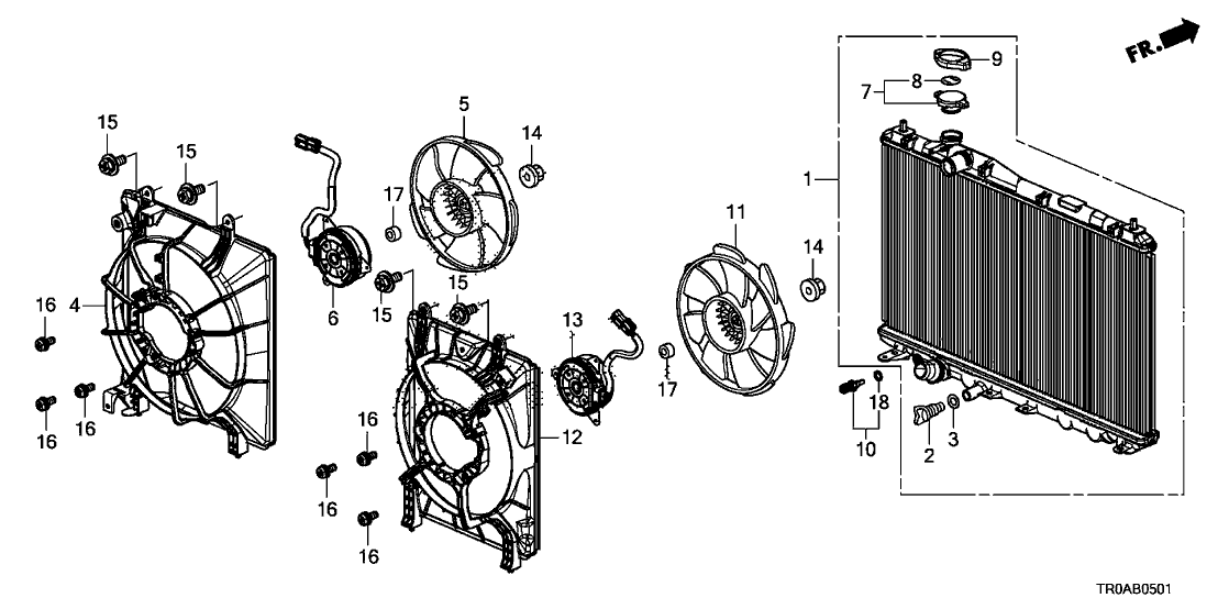 38616-R1A-A01 - Genuine Honda Motor, Cooling Fan