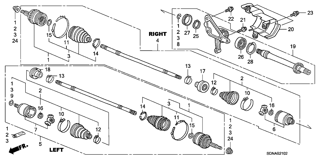 91260-SDB-A01 - Genuine Honda Seal, Half Shaft (Outer) (Nok)