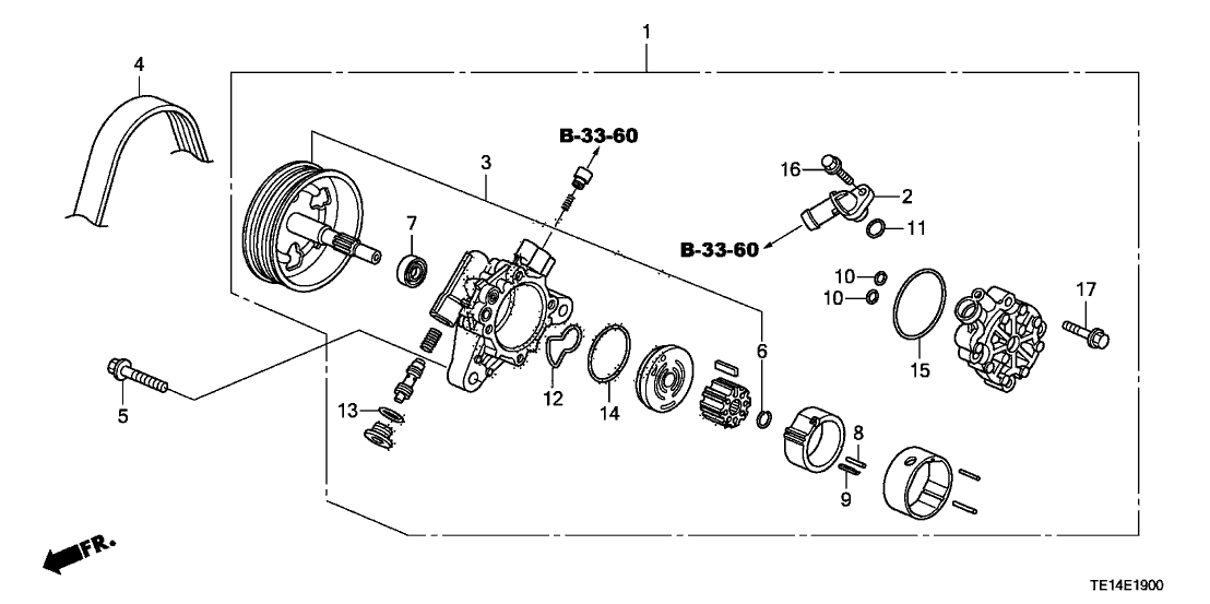 56992-R40-A01 - Genuine Honda Belt, Power Steering Pump (Bando)