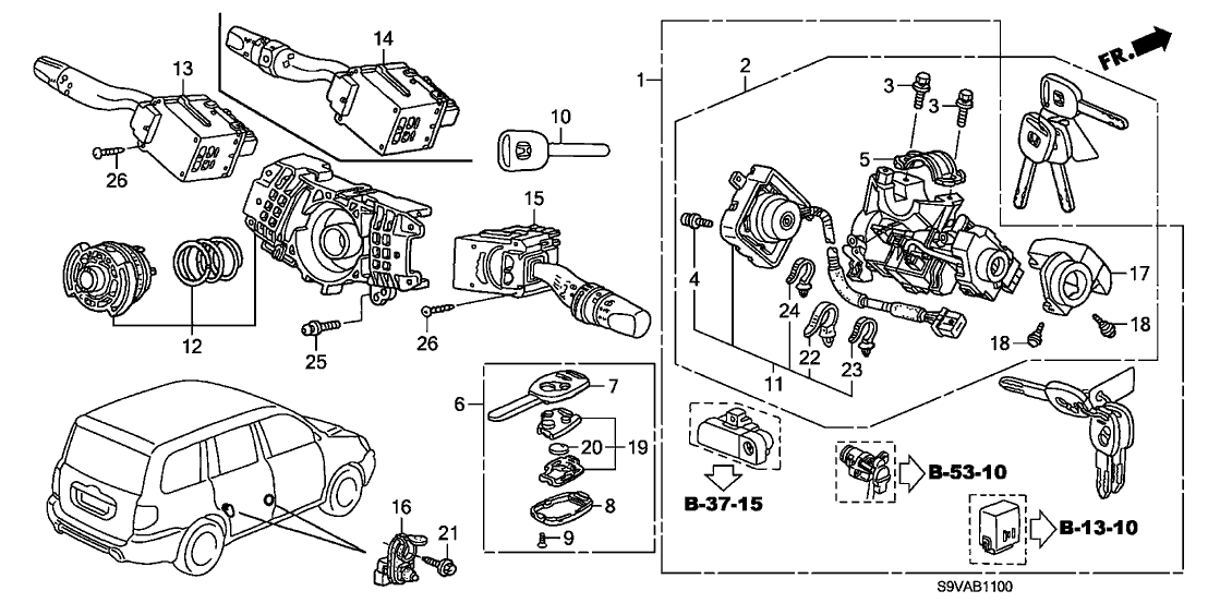 72147-S9V-A02 - Genuine Honda Module Assy., Keyless