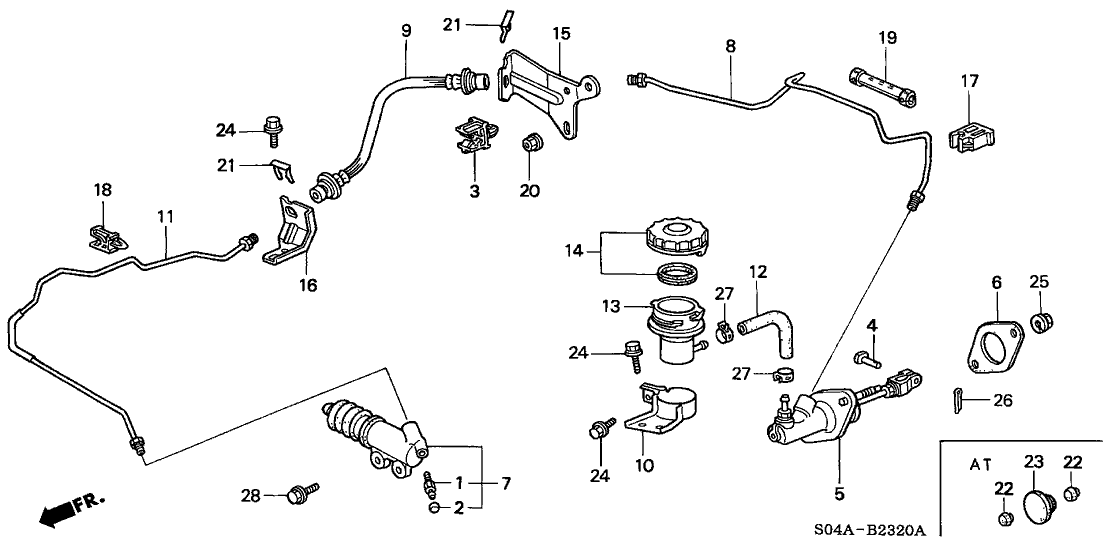 1999 Honda Civic 4 Door DX KA 5MT Clutch Master Cylinder