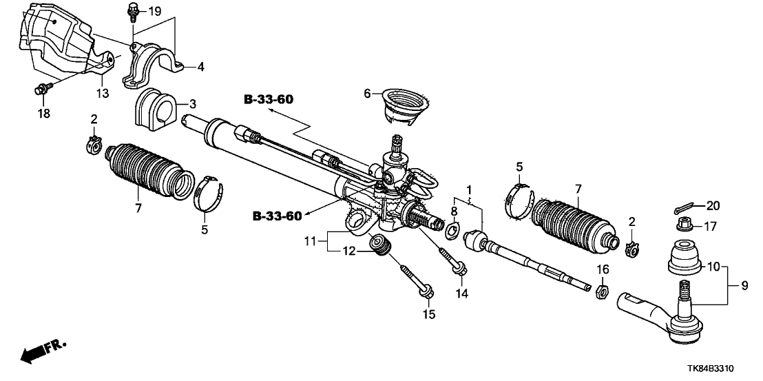 53540-SJC-A01 - Genuine Honda End, Tie Rod