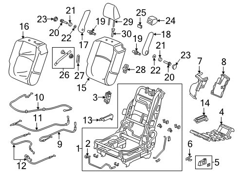 81358-THR-A01 - Genuine Honda Cap, Middle Seat Shoulder Garnish