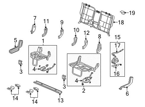 82536-SJC-A02 - Genuine Honda Frame, L. RR. Seat Cushion