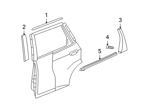 67826-SAA-003ZB - Genuine Honda Tape Set, R. RR. Door Sash *NH70*