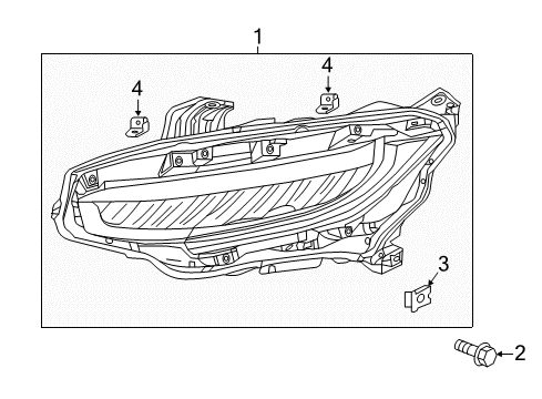 33100-TBA-A22 - Genuine Honda Headlight Assembly, Passenger Side