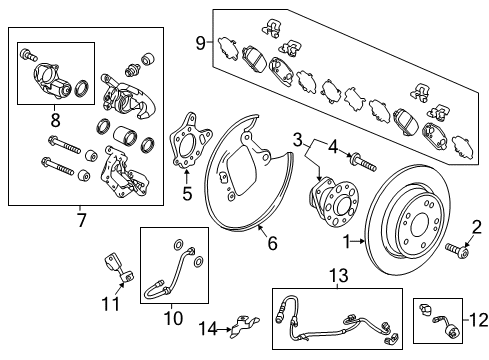 43018-T7A-010 - Genuine Honda Rear Caliper Sub-Assembly