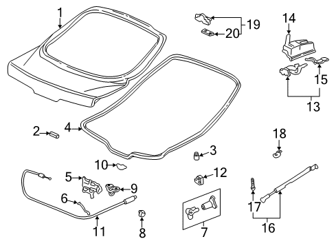 68217-SK7-000 - Genuine Honda Seal, Tailgate Hinge