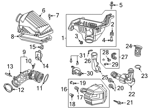17254-RBA-000 - Genuine Honda Stay Assy., Air In.
