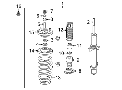 51675-TK4-A01 - Genuine Honda Base, Damper Mt Front
