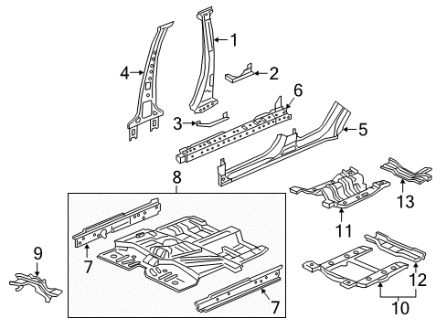 65100-T7W-A01ZZ - Genuine Honda Front Floor