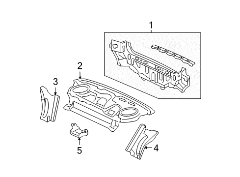66551-SEA-000ZZ - Genuine Honda Gusset, L. RR. Bulkhead