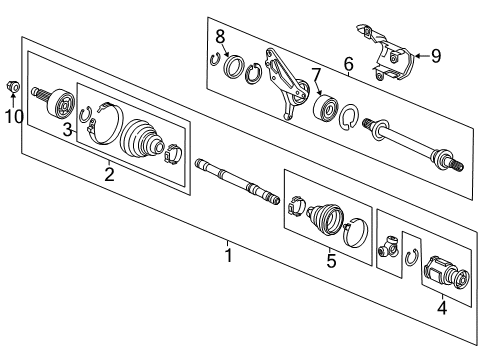 44014-T2B-A01 - Genuine Honda Outboard Joint Set