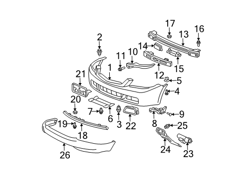 71140-SEA-000 - Genuine Honda Right Front Bumper Beam (Upper)