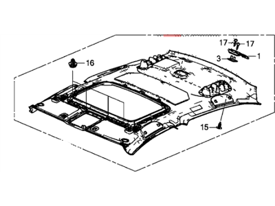 83200-T3W-A91ZA - Genuine Honda Lng, Roof *YR449L*