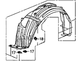 74101-SZA-A00 - Genuine Honda Fender, Right Front (Inner)