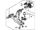 51360-T1W-A55 - Genuine Honda Arm, Left Front (Lower)